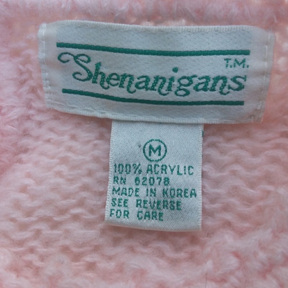 Vintage | Sweaters | Vintage Shenanigans Pink Sweater With Pearls ...